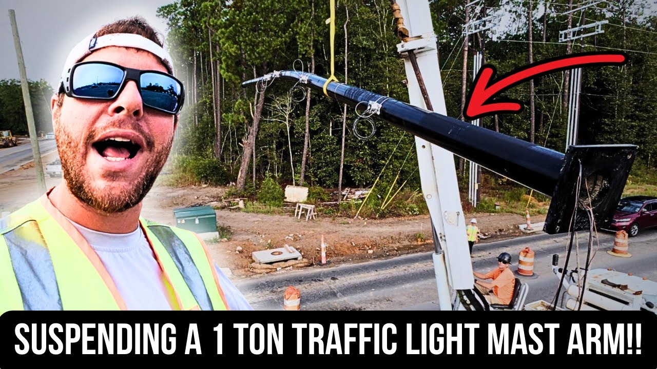 Installing a 1-Ton Traffic Light Arm… One Mistake Could Be DISASTER ...