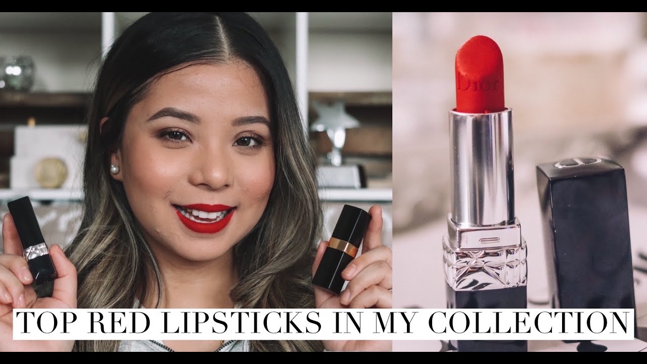 TOP RED LIPSTICKS IN MY MAKEUP COLLECTION - YouTube