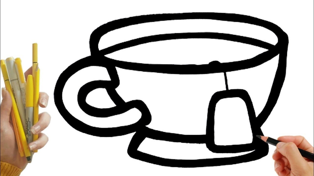 Easy Cup of tea drawing, painting and colouring for kids, toodles ideas ...