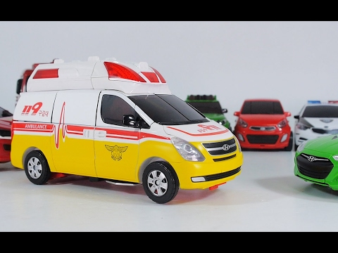 헬로카봇2 댄디 구급차 스타렉스 변신로봇 장난감 Carbot Ambulance Transformers Car - YouTube