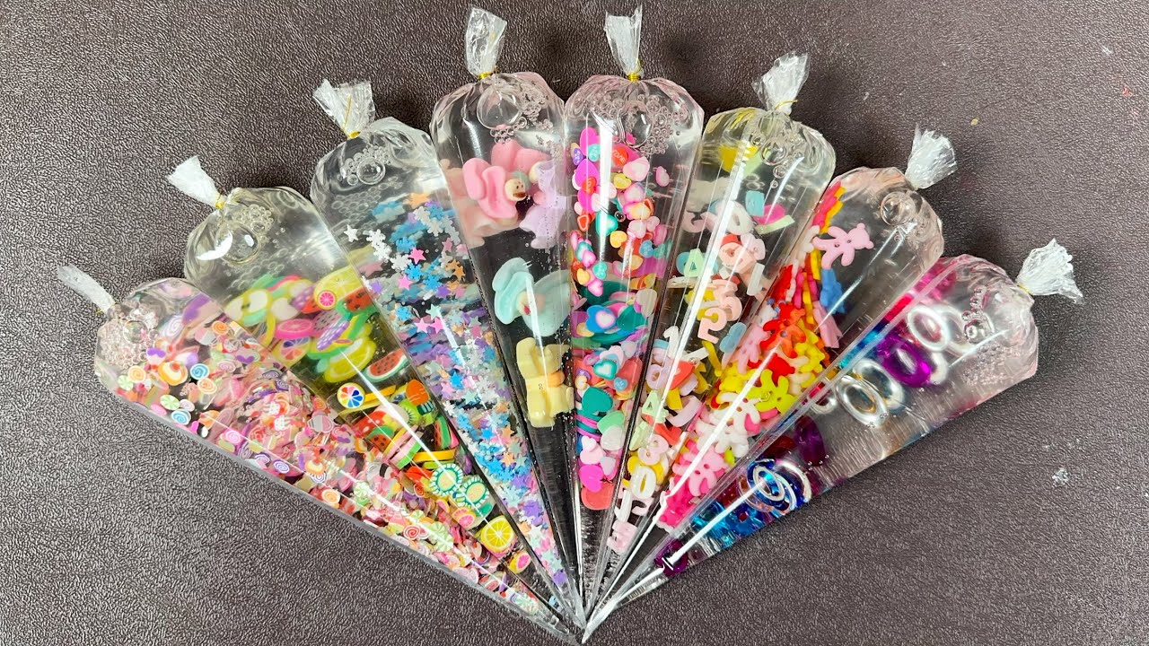 Numbers Slime making with piping bags | Satisfying Slime Video #199 ...