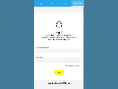 Snapchat Log in page HTML | CSS - YouTube