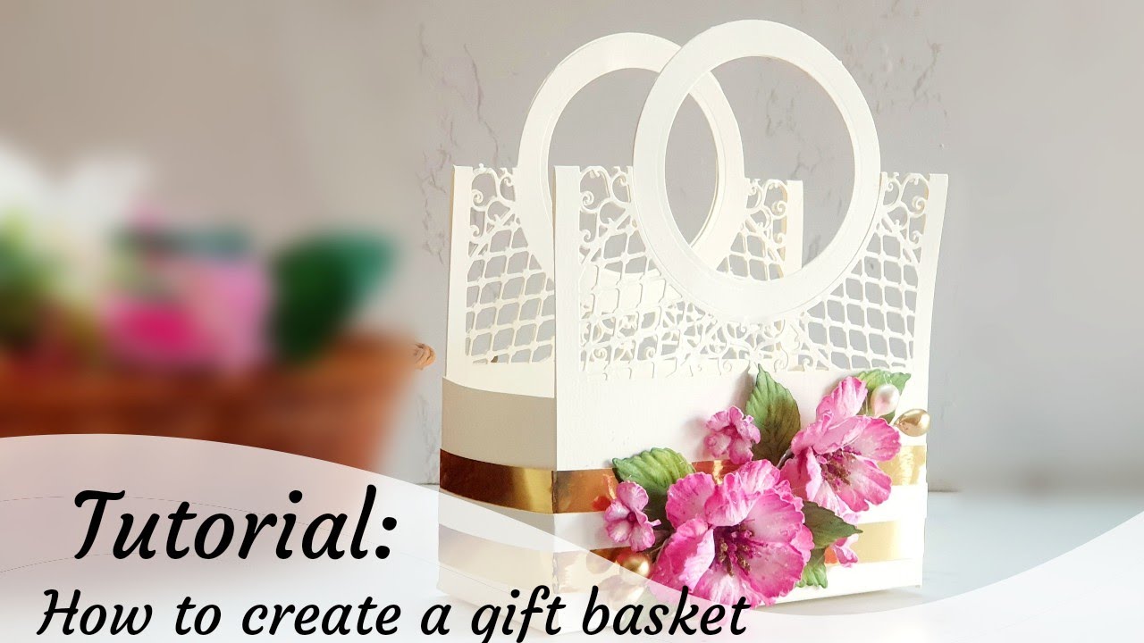 How to make a gift basket with paper - YouTube