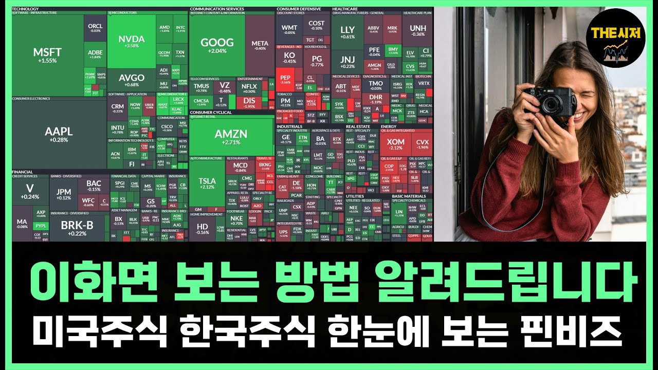 미국 주식 한국주식 종목 등락 한눈에 보는 핀비즈 Youtube