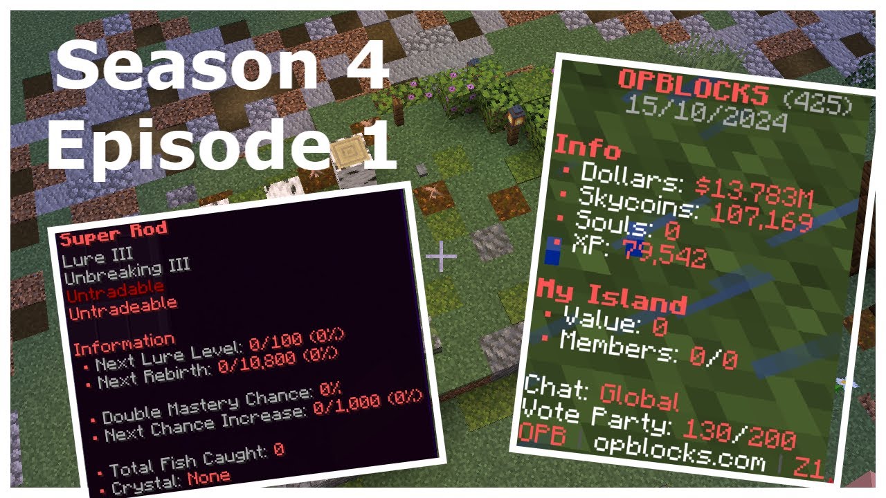 Welcome to my new island!!! - Minecraft Skyblock S4 E1 [OPBlocks] - YouTube