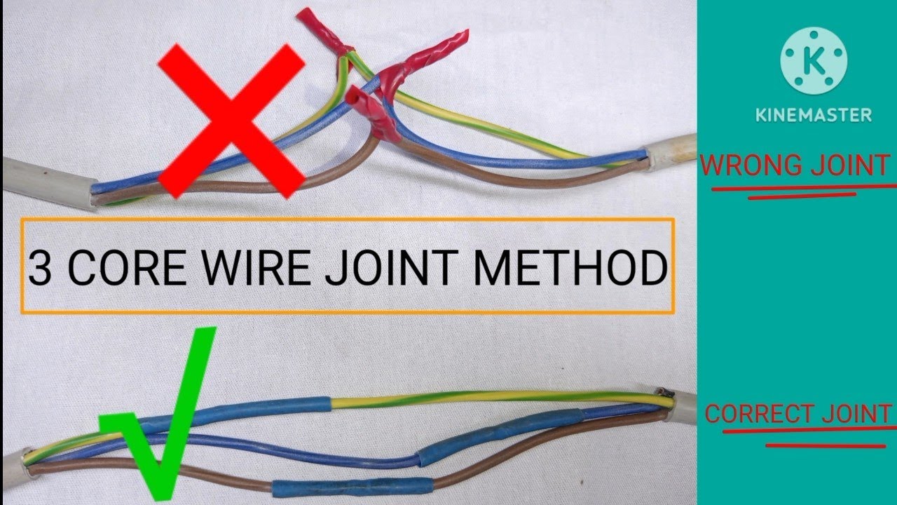 3 Core wire joint#How to joint three core cable#Wire joint method#तीन ...