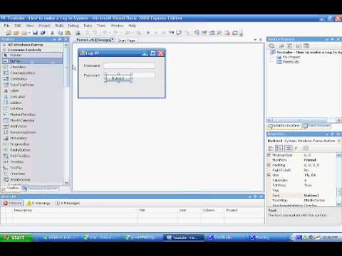 Visual Basic 2008 Tutorial : How to make a simple Log In System - YouTube