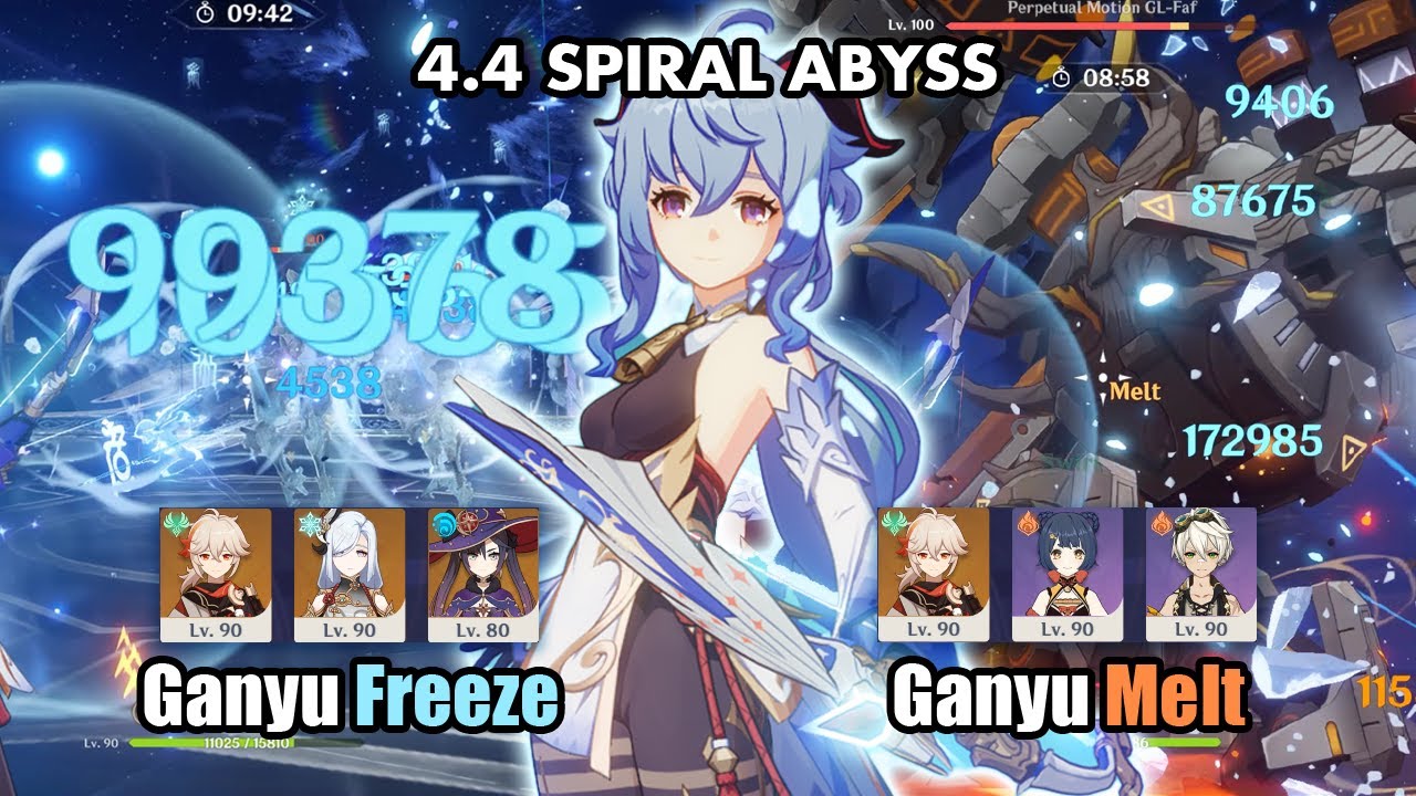 C1R1 Ganyu Freeze & C1R1 Ganyu Melt - Spiral Abyss 4.4 Floor 12 Genshin ...