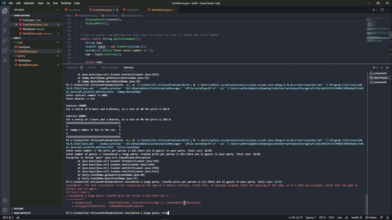 Unit 4 Case Problems - JAVA - Joyce Farrell CSC-151 - YouTube