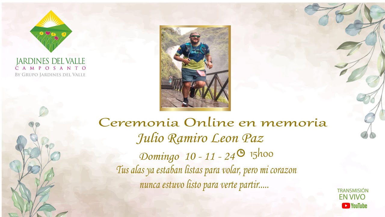 Misa presencial y online en memoria de Julio Ramiro León Paz - YouTube