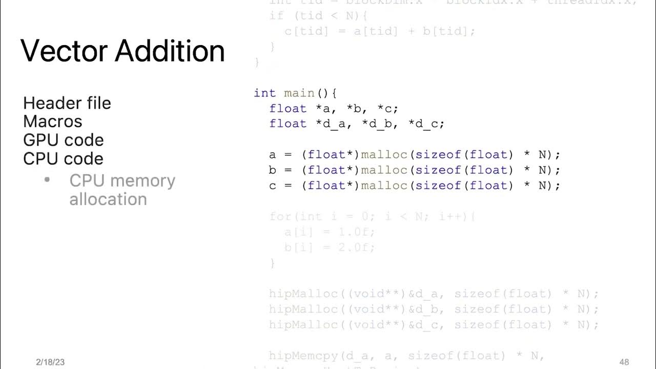 Amd Hip Tutorial 3 4 Vector Addition In Hip Youtube