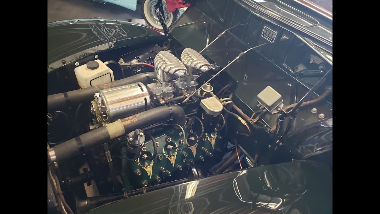 New 296 cubic inch Flathead installed in 39 Ford Deluxe Coupe - YouTube