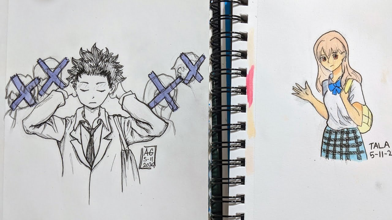 A Silent Voice, Shoya Ishida and Shouko Nishimiya, 1 Hour, 2 Drawings ...