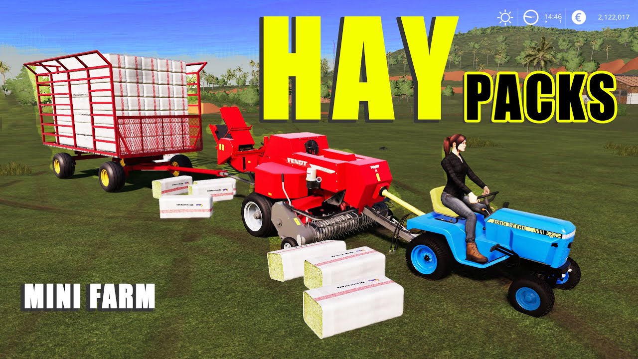 SMALL TRACTORS vs HAY PACKS | Hay Bale Making and Automatic Loading ...