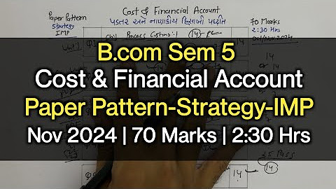 B.com Sem 5 Cost Account - YouTube