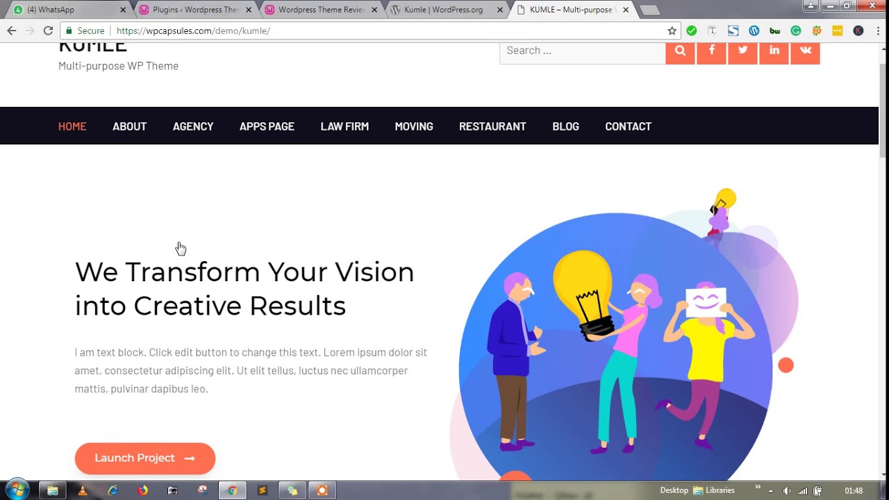 kumle -wordpress theme review. July,2018 latest theme. - YouTube