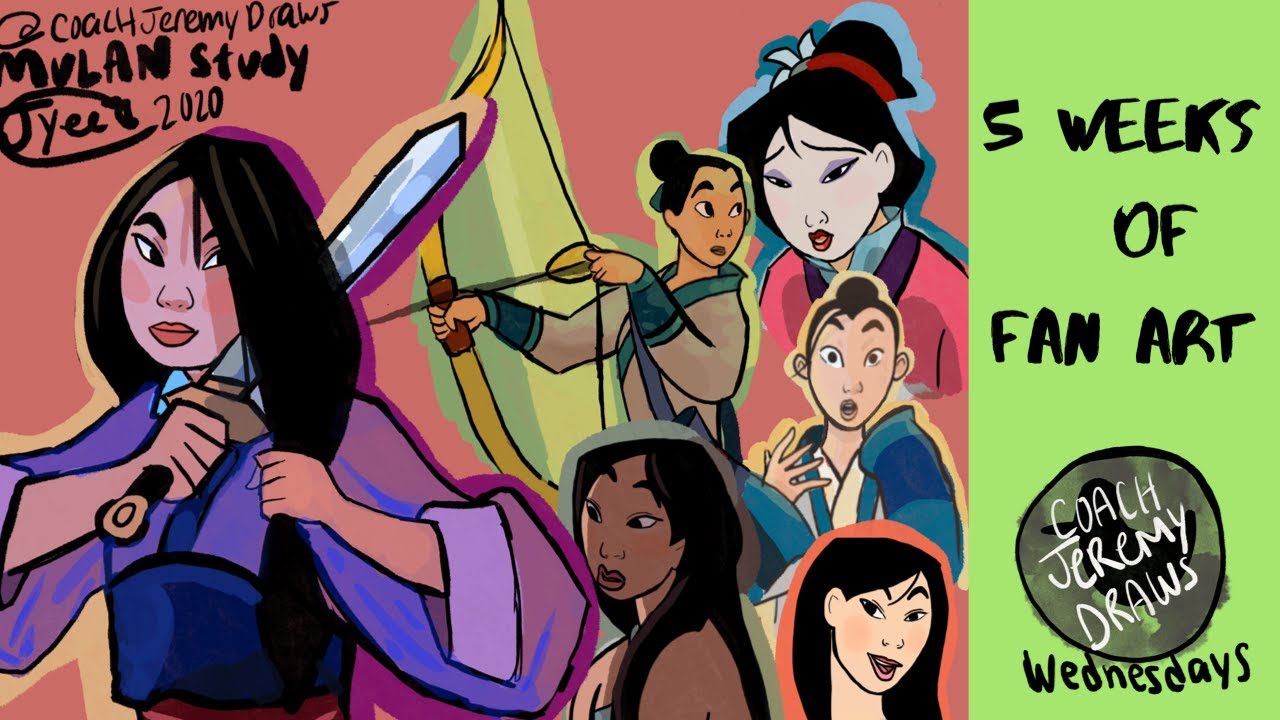 Mulan RE-draw fan art using PROCREATE on the iPad Pro - YouTube