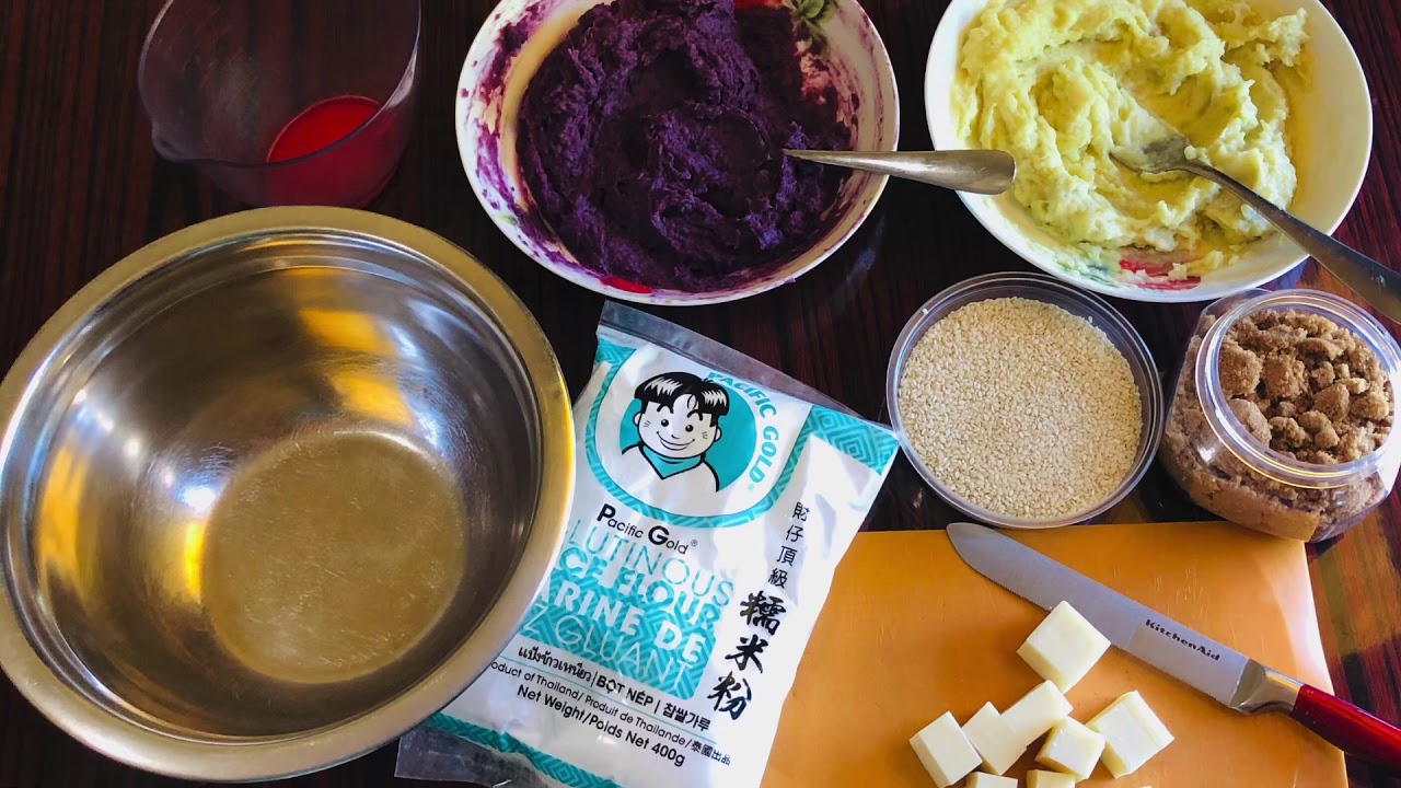 My version of butchi (ube cheese and kamote) - YouTube