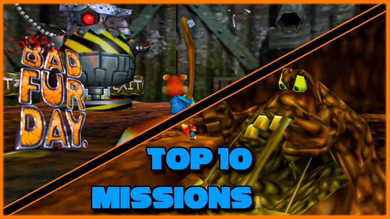 Top 10 Missions in Conker's Bad Fur Day - YouTube