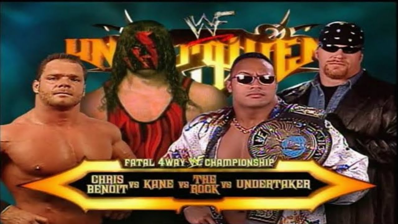 The Rock🗣️ vs Chris Benoit🐺 vs Kane👹 vs Undertaker🪦 Unforgiven 2000 ...
