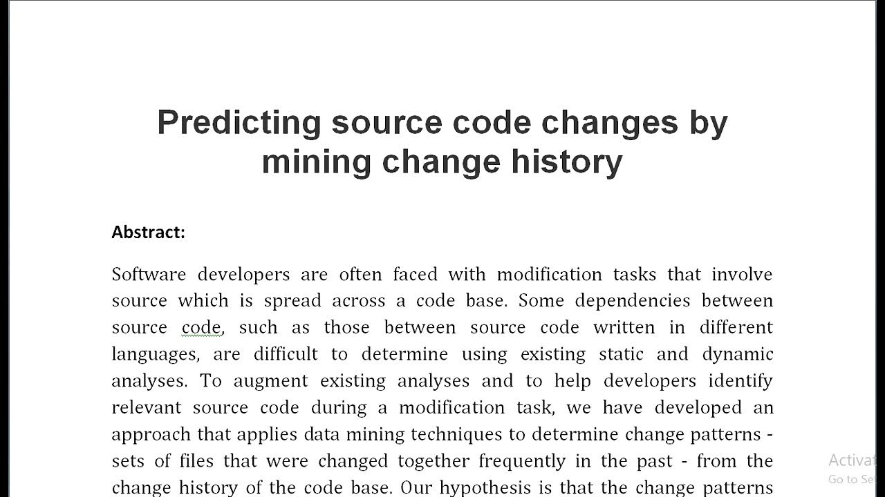 Predicting source code changes by mining change history - YouTube
