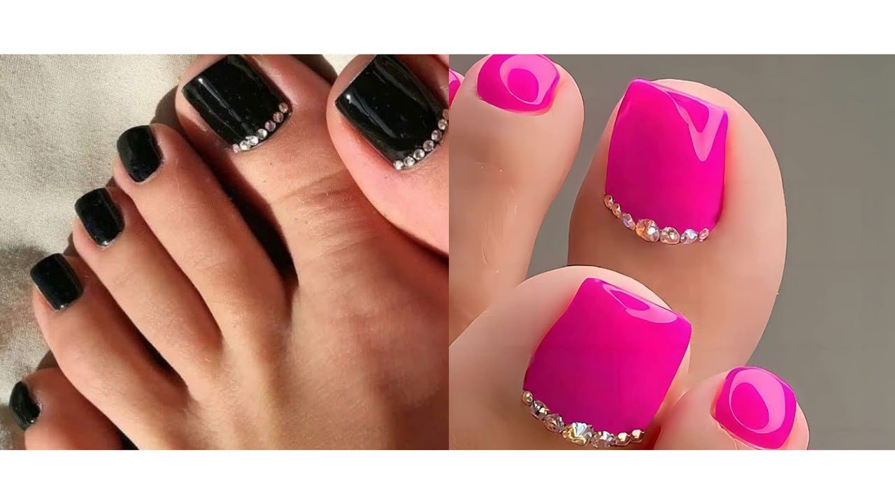 bold and beautiful shiny glossy toe nali art designs //pedicure nali ...