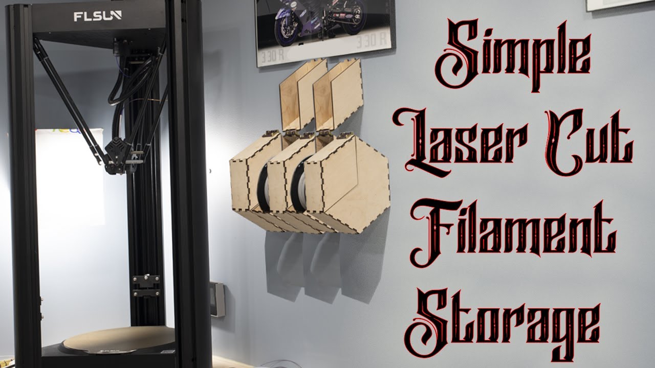 Simple Laser Cut Filament Storage Boxes for wall or floor - YouTube
