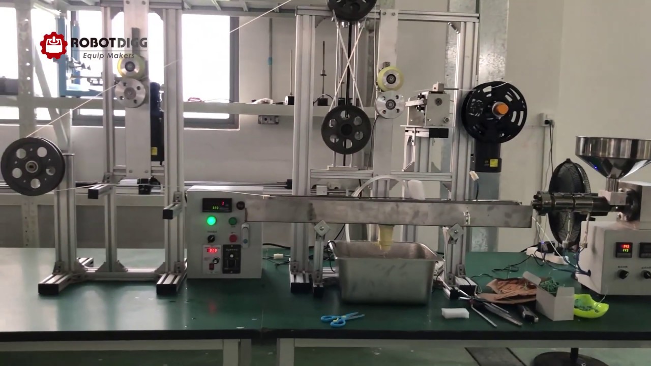 RobotDigg desktop SJ25, SJ35 extrusion line - YouTube