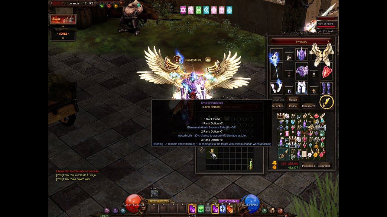 Upgrade Errtel Radiance Rank 3 Bleeding Attacking options MU online ...