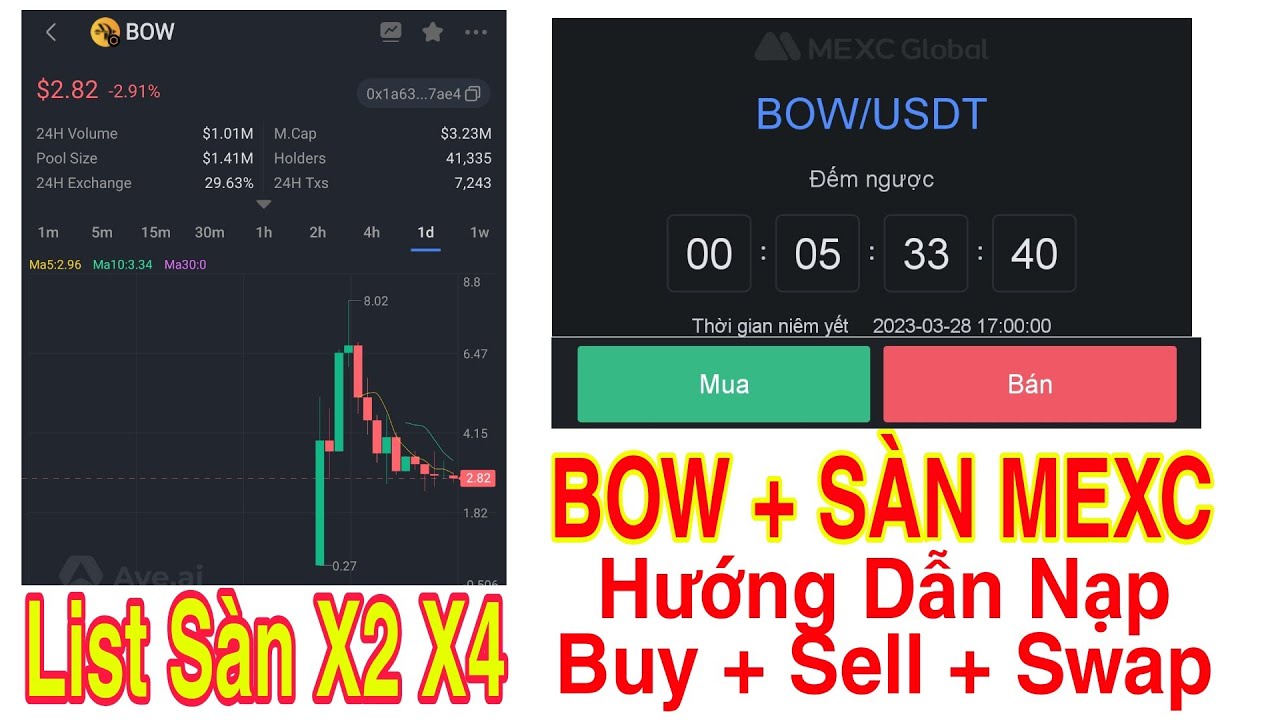 HOT BOW TOKEN LIST SÀN MEXC GLOBAL CƠ HỘI X2 X4 + HƯỚNG DẪN NẠP BOW VÀO ...