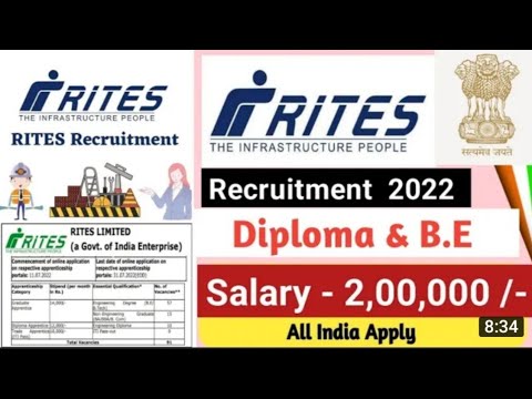 RITES Recruitment 2022 Engineer Posts | How to fill form online | All ...