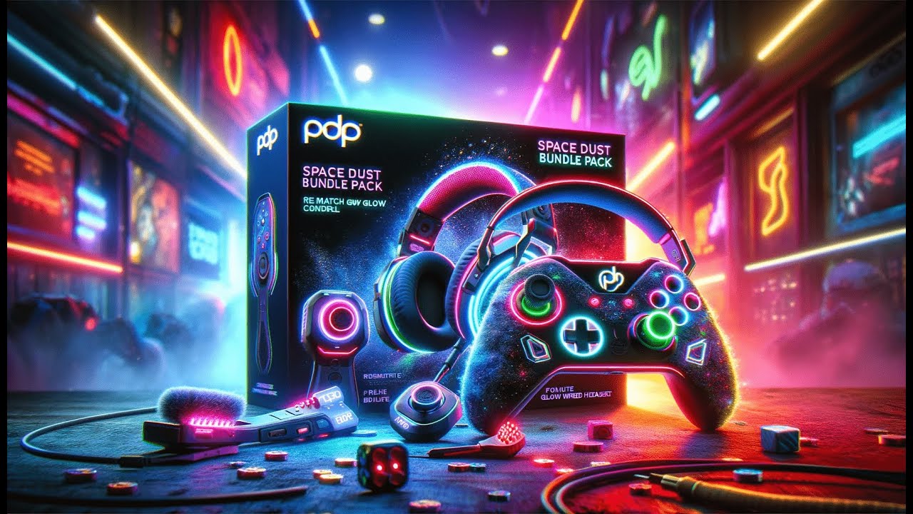 PDP Space Dust Bundle Pack Rematch Glow Wired Controller & AIRLITE Glow ...