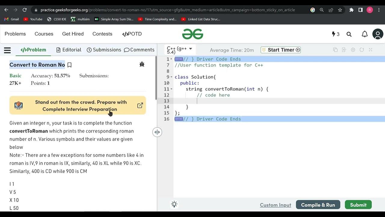 Roman to Integer | Solution with code explanation | Hindi | Easy - YouTube