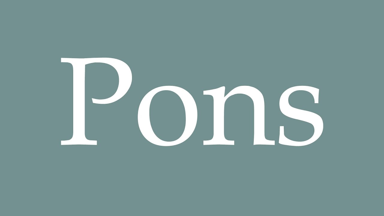 How to Pronounce ''Pons'' Correctly in French - YouTube
