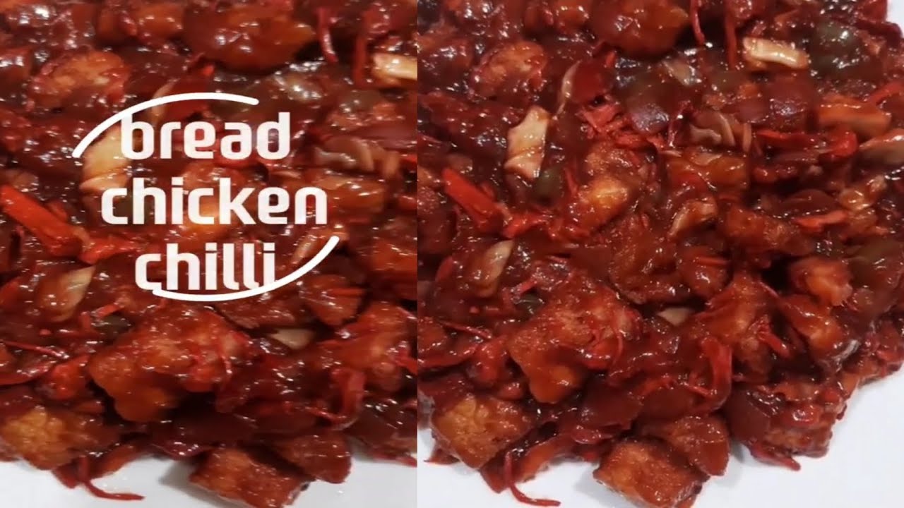 How To Make Roasted Bread Chicken Chilli Recipe | Bread Chicken Chilli ...