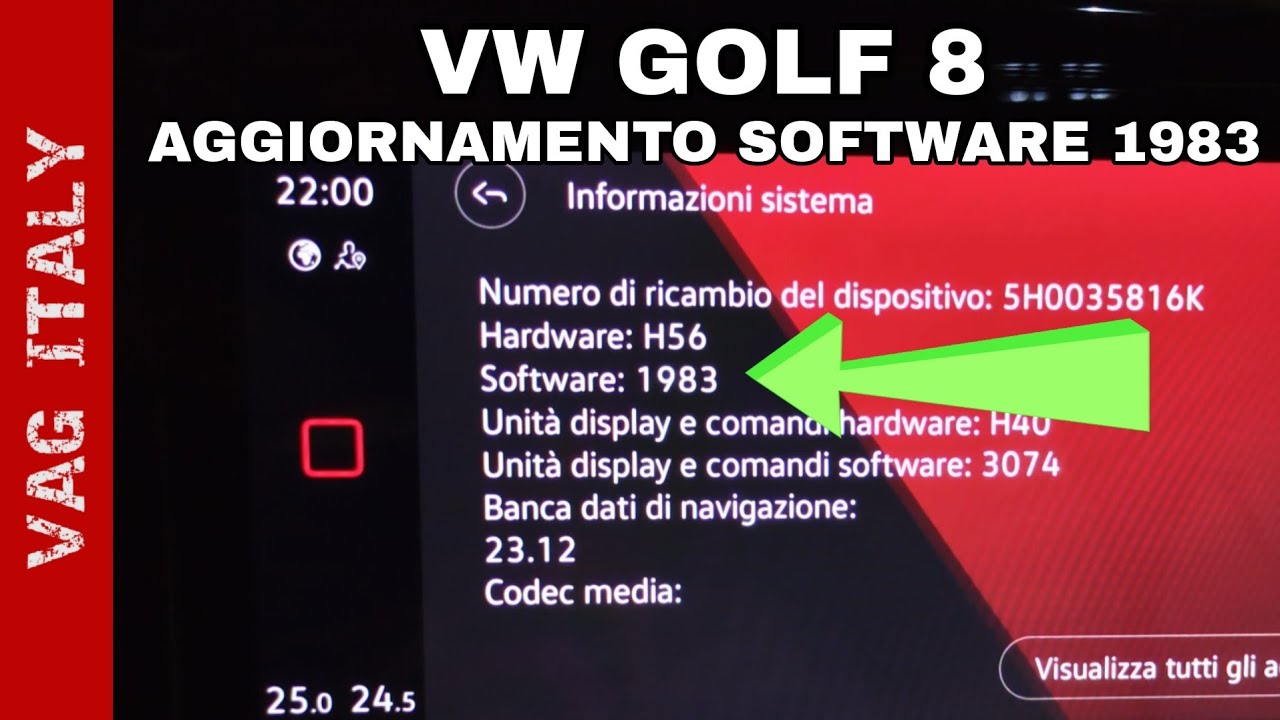 Aggiornamento software 1983 MIB 3 e Mappe offline per VW Golf 8 - YouTube
