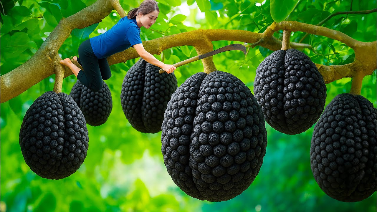 Harvesting Rare Wild Black Custard Apples | Shocking Crowd & Making ...
