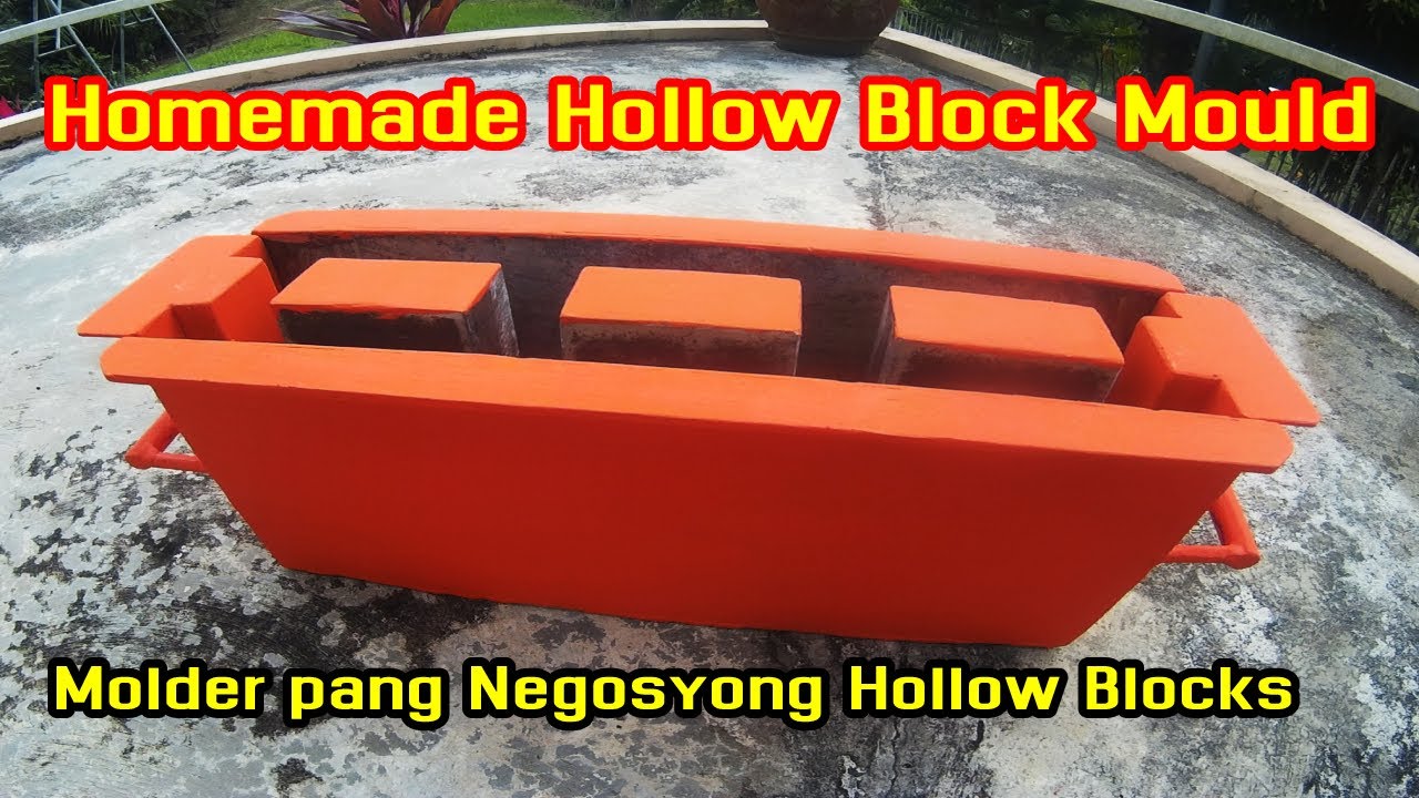 Homemade Hollow Block Mould | Molder pang Negosyong Hollow Blocks - YouTube