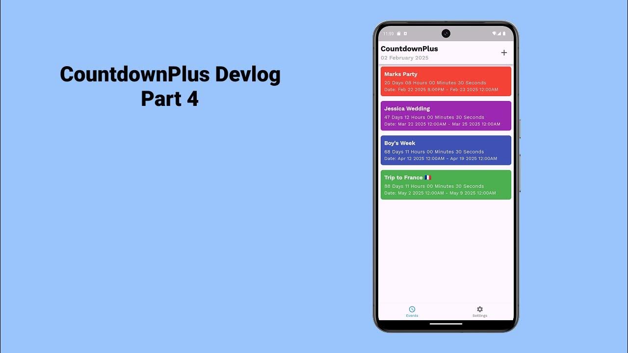 CountdownPlus coding an app devlog part 4 - YouTube