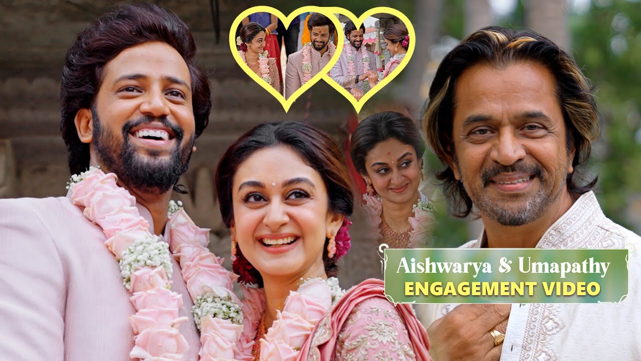 Arjun Sarja's Daughter Aishwarya Arjun & Umapathy Engagement Video ...
