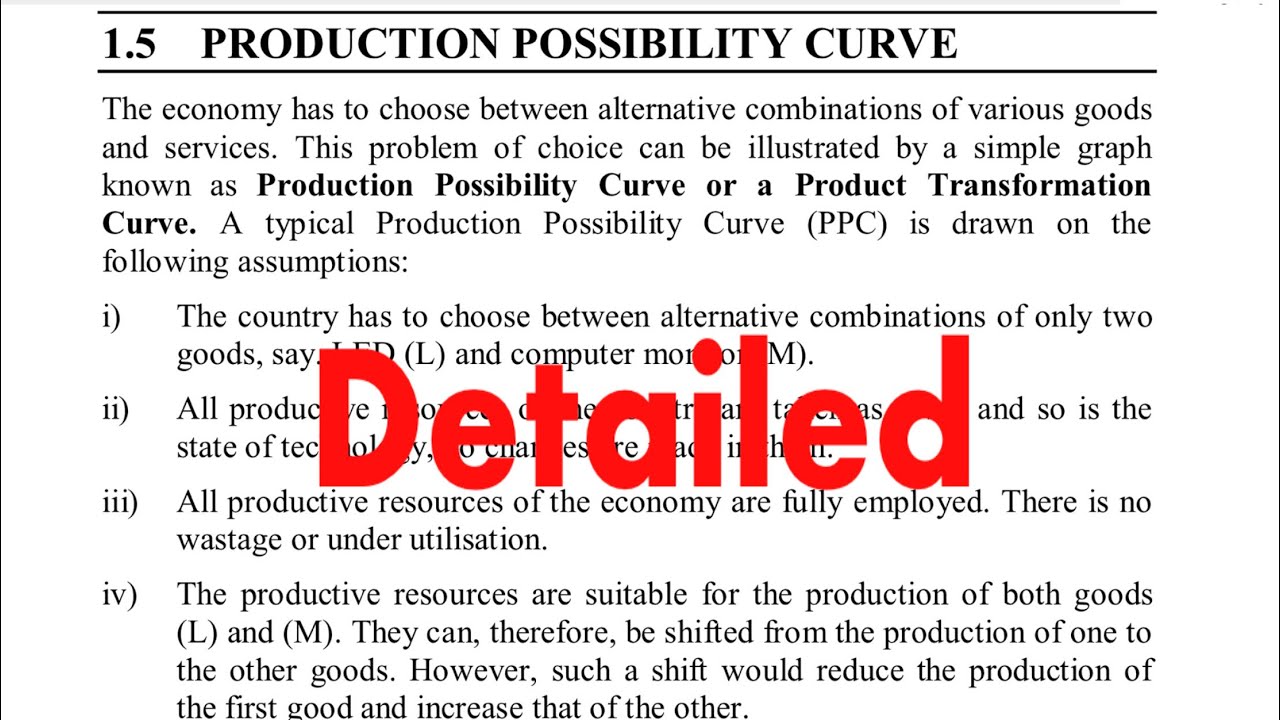 Production Possibility Curve | PPC ECONOMICS Part 2 - YouTube