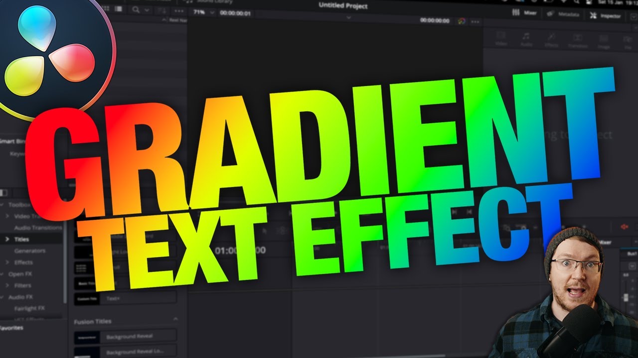Simple Animated Rainbow Gradient Text Effect Davinci Resolve 17 Youtube