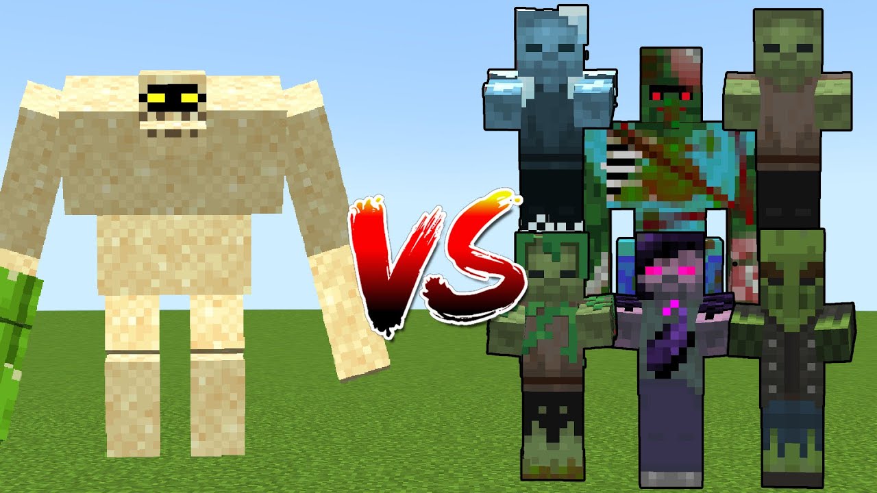 sand giant vs different zombies - Minecraft Battle - YouTube
