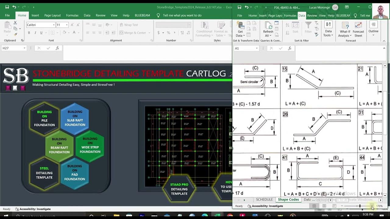 How to prepare Slab BBS using BS 8666 Excel sheet. - YouTube