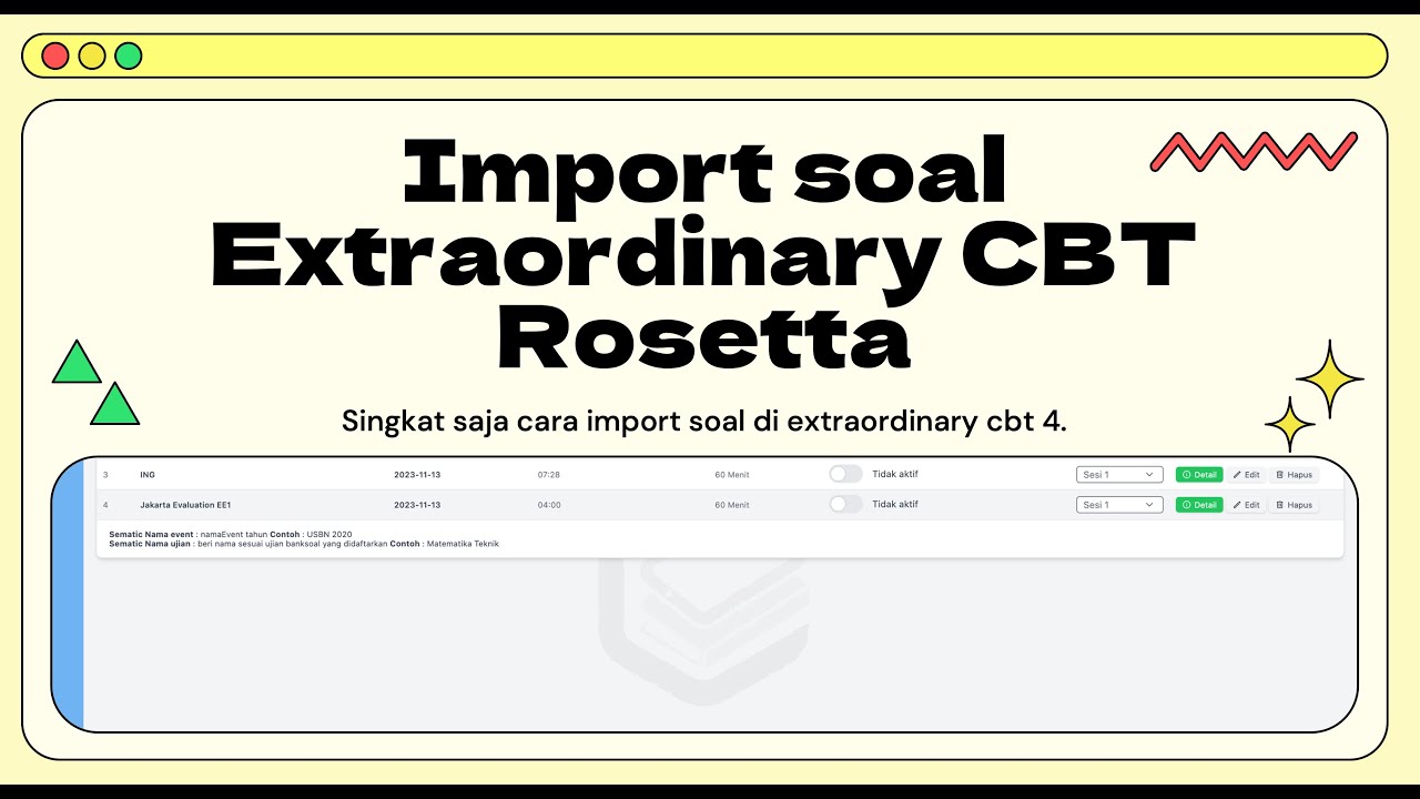 Cara import soal di extraordinary cbt versi 4 rosetta. - YouTube