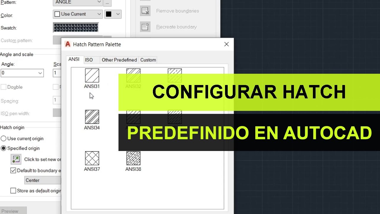 Configurar Hatch Predefinido en AutoCAD - YouTube