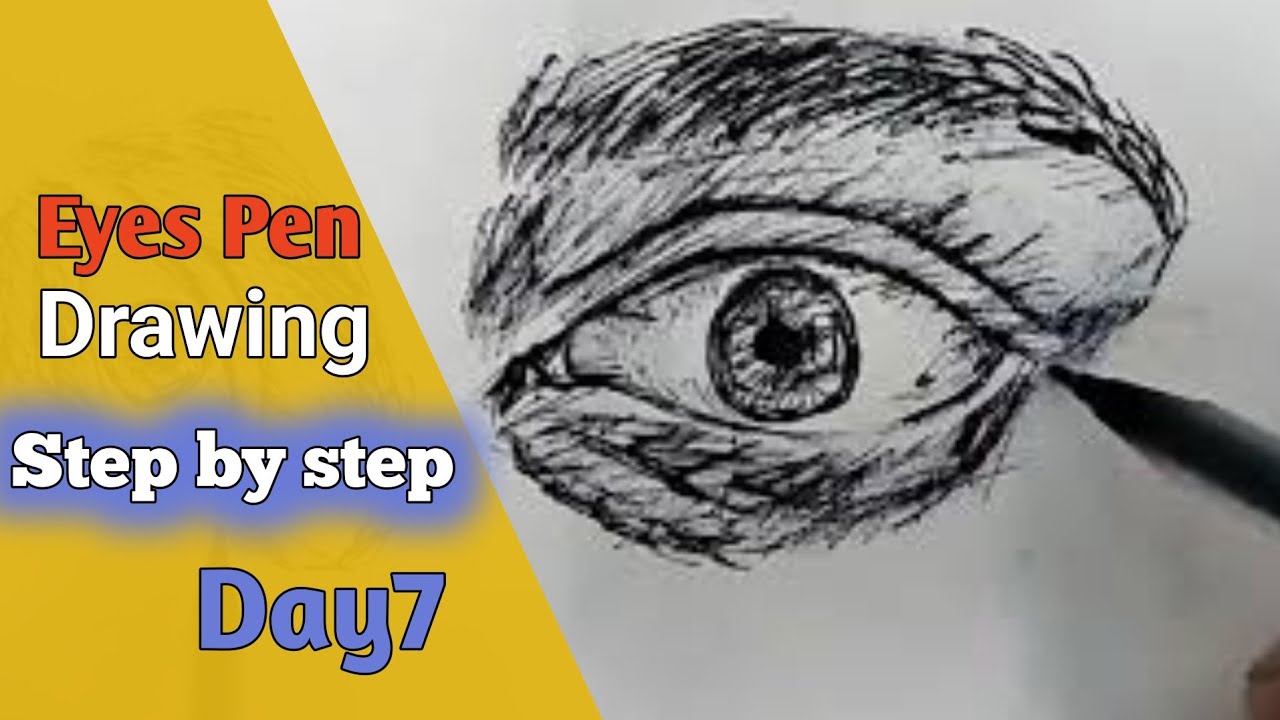 How to Draw pen Eyes drawing Easy // Eye pen sketch 🥰 - YouTube