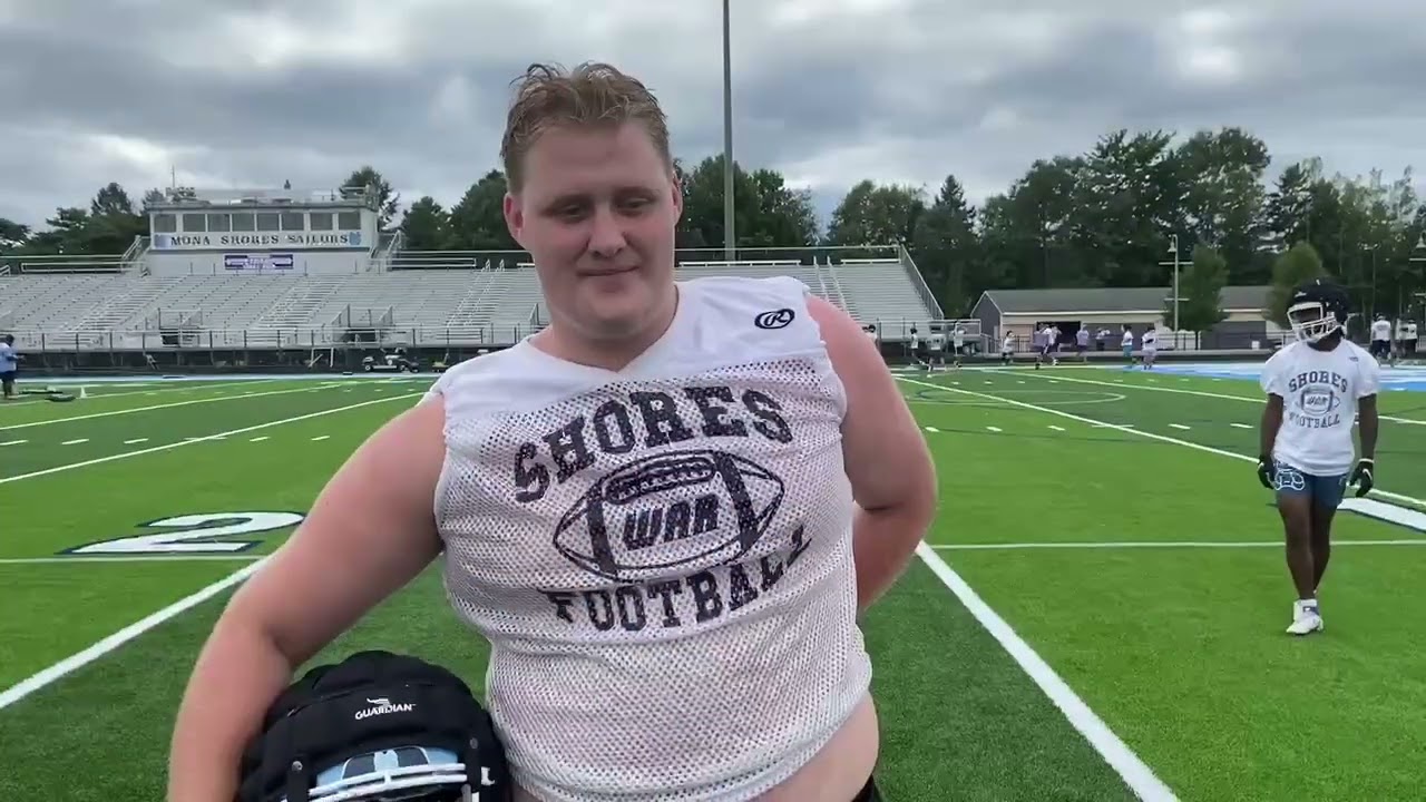 Mona Shores junior Luke Emmons talks opening day of practice - YouTube