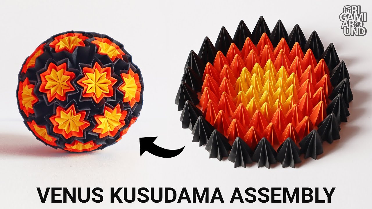 Origami ️‍🔥 venus kusudama ️‍🔥 assembly (NOT A TUTORIAL) - YouTube
