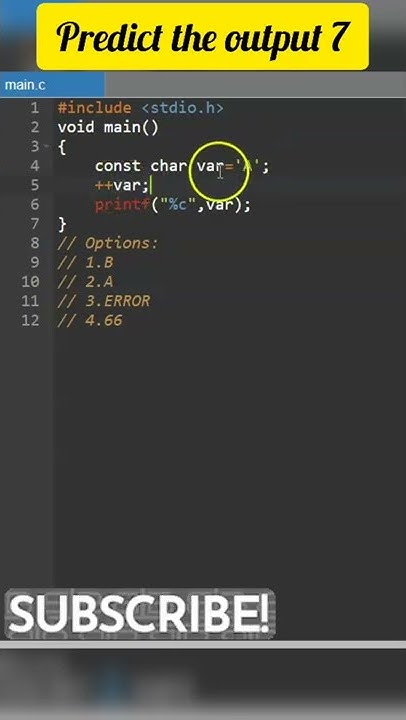 C Programming - Predict the output 7 #shorts #short #c #coding #tamil #it #interview #job - YouTube